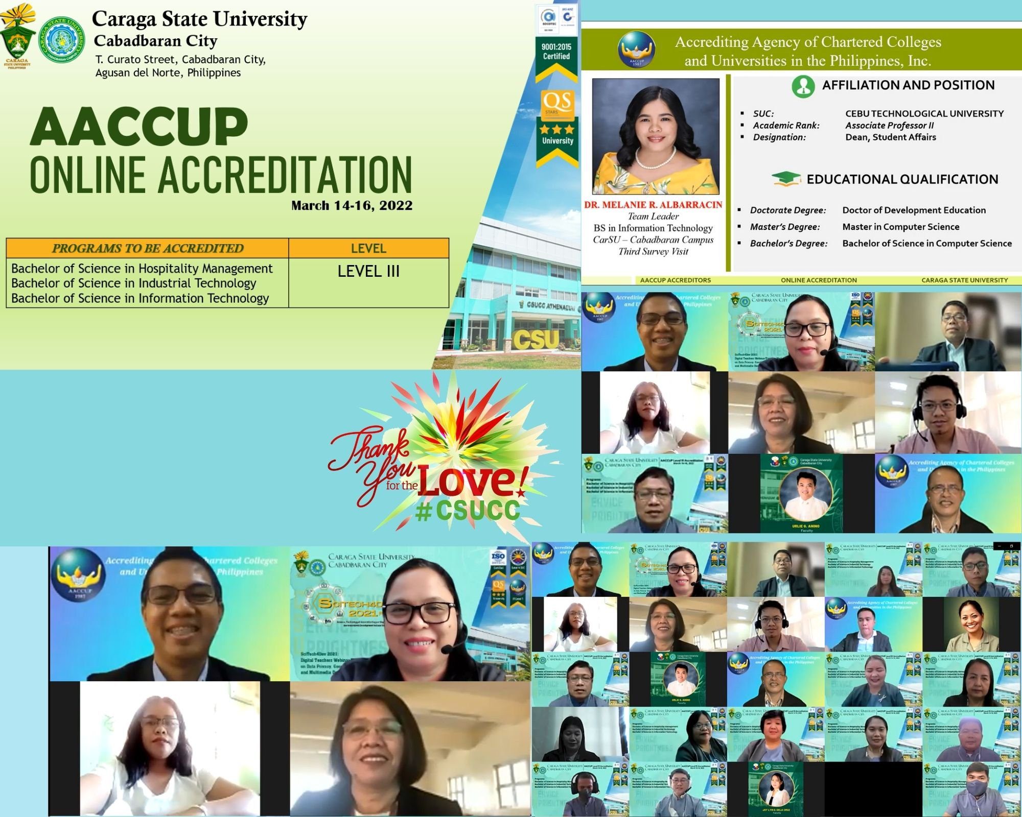 CSUCC Challenges Another AACCUP Accreditation - CARAGA STATE UNIVERSITY
