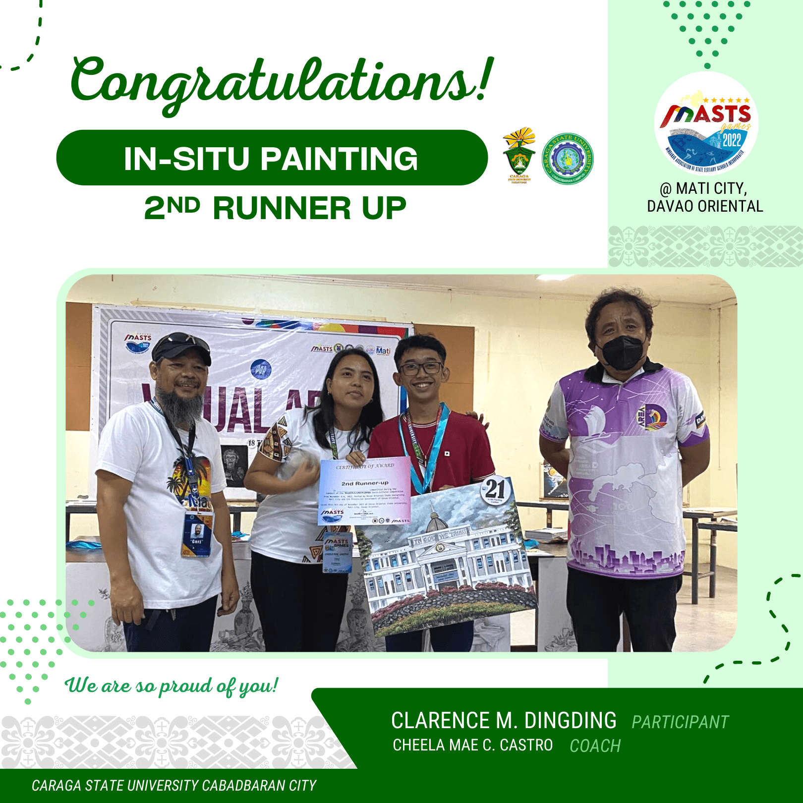 CSUCC Students Win Awards in MASTS Socio-Cultural Arts Fest - CARAGA ...