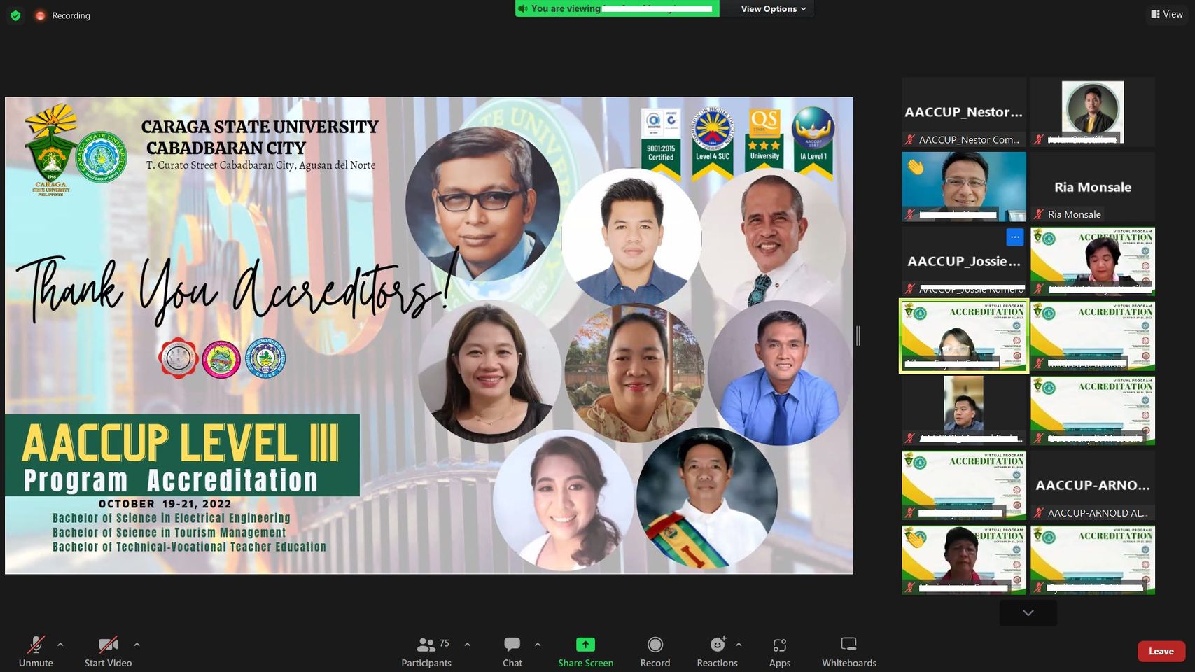 CSUCC takes on online AACCUP Level III Program Accreditation - CARAGA STATE UNIVERSITY